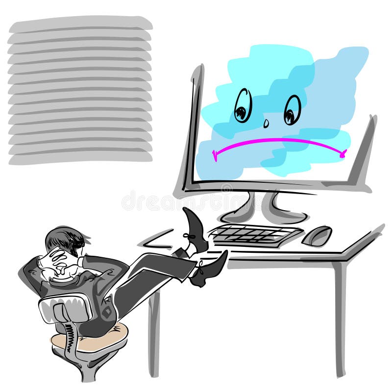 Tired Computer Mouse Cartoon Stock Illustration - Illustration of ...