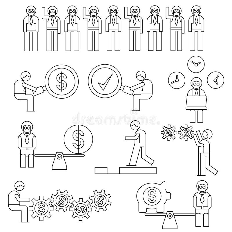Office Worker, Business Management Concept Stock Illustration ...