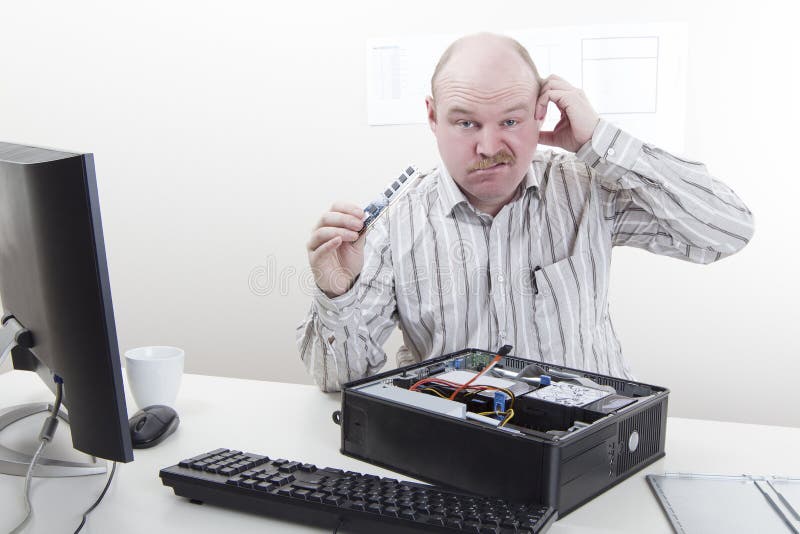 Office Worker with it Problems Stock Photo - Image of office, desktop ...