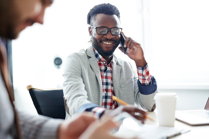 Office worker calling stock image. Image of business - 70541355