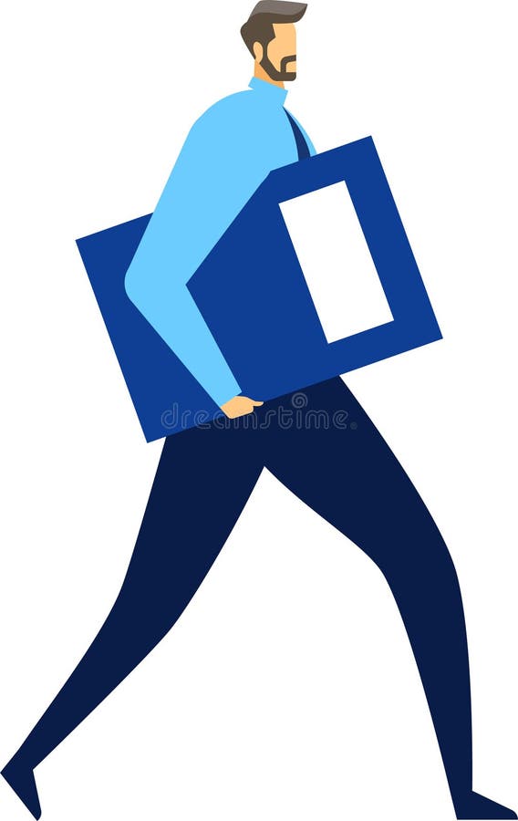 Office Worker Carrying a Large Folder Containing Important Documents ...