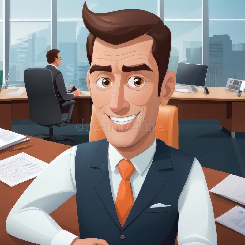 Office Worker in Cartoon Form Stock Illustration - Illustration of ...