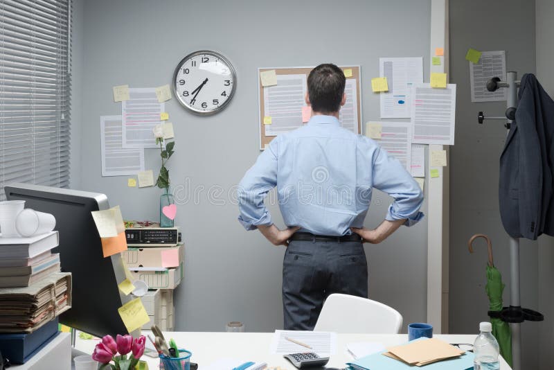 Office Worker Checking Notes Stock Image - Image of desk, workplace ...