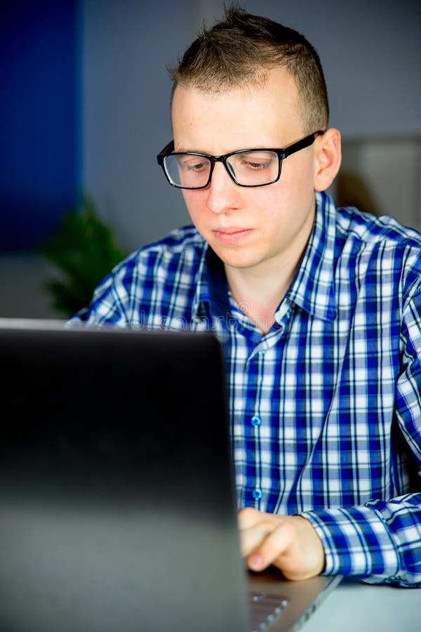 Office worker at a desk stock photo. Image of program - 89678836