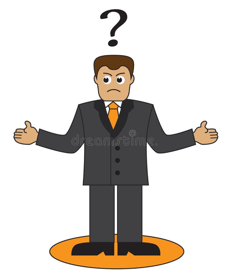 Office worker in doubt stock illustration. Illustration of concepts ...