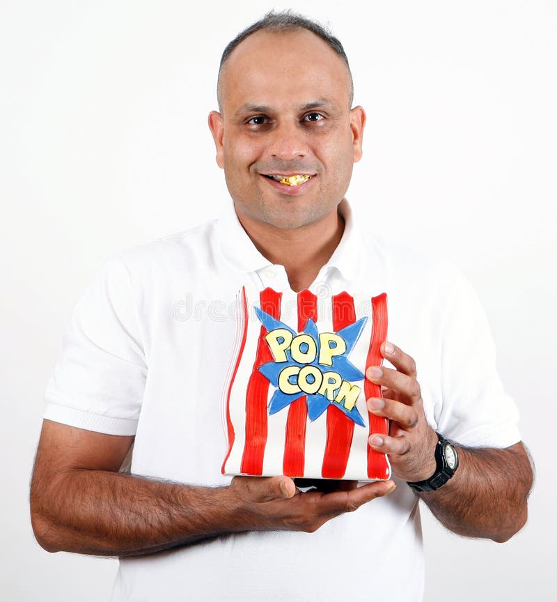 Office Worker Eating Popcorn Stock Photo - Image of posing, enjoying ...