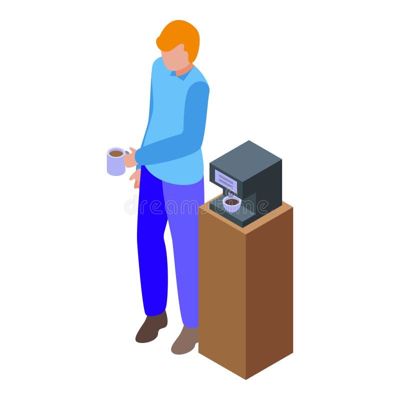 Office Worker Enjoying Coffee Break with Coffee Machine Stock ...