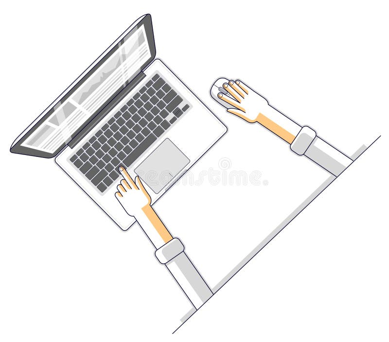 Typing Overhead View Stock Illustrations – 182 Typing Overhead View ...