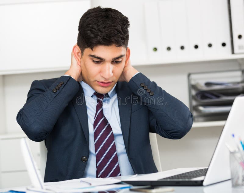 Office Worker is Having Complicated Issue in Project Stock Image ...