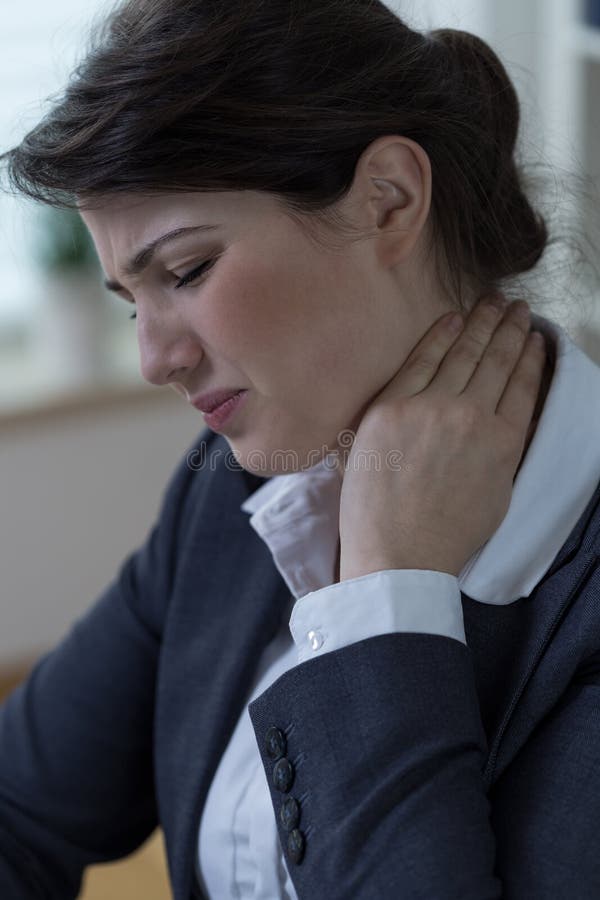 Office Worker Having Neck Pain Stock Image - Image of business ...