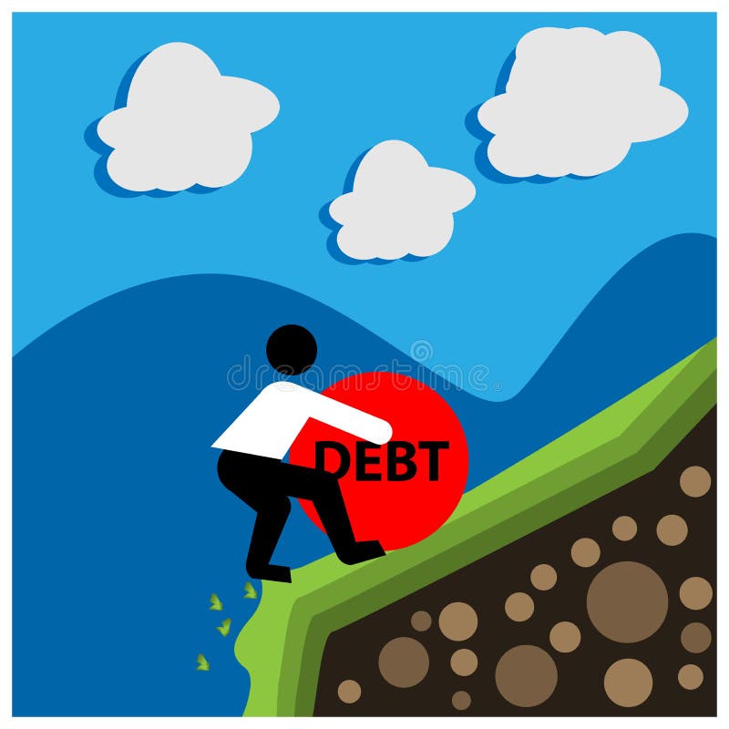 Sad Office Worker with Carry Debt. the Vector Illustration is Showing ...