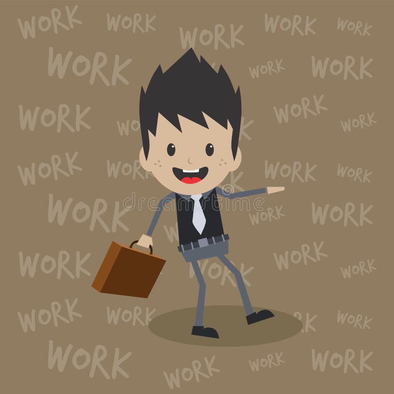 Office Worker on the Job Full Task Employee Cartoon Stock Illustration ...