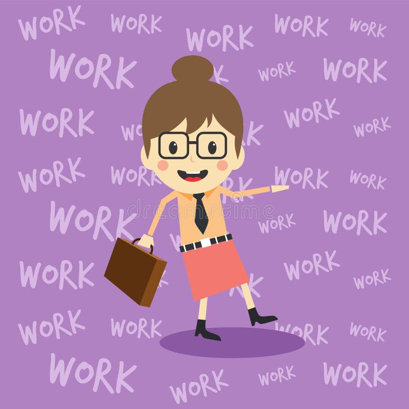 Office Worker on the Job Full Task Employee Cartoon Stock Illustration ...