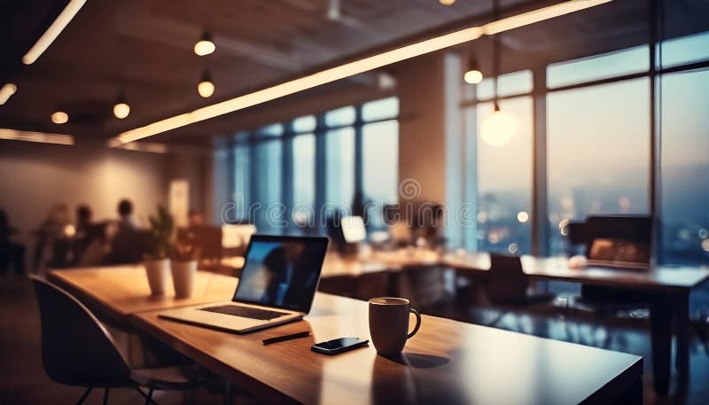 Office Worker with Large Windows Stock Illustration - Illustration of ...