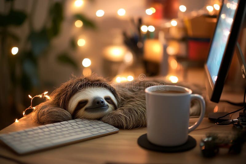 The Office Worker is Lazy, Relaxed, and Procrastinating, Resembling a ...