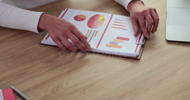 Office Worker Looks at Data in Table before Presentation Stock Video ...