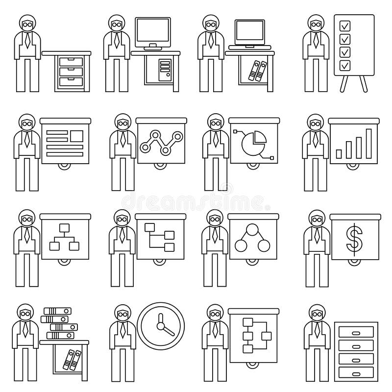 Office worker stock illustration. Illustration of icon - 69195949