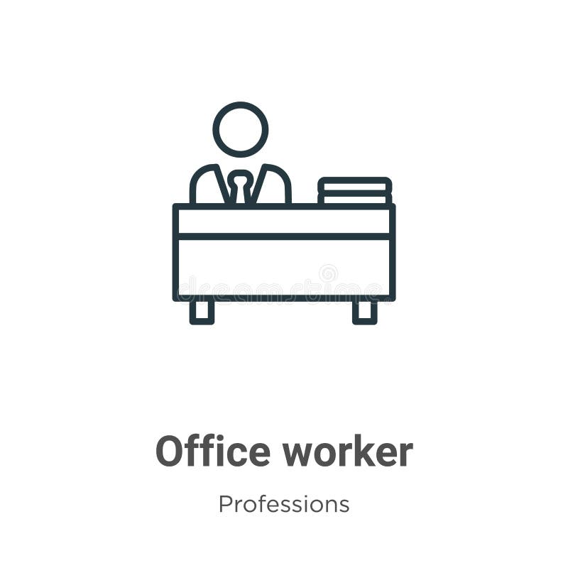 Office Worker Vector Icon on White Background. Flat Vector Office ...