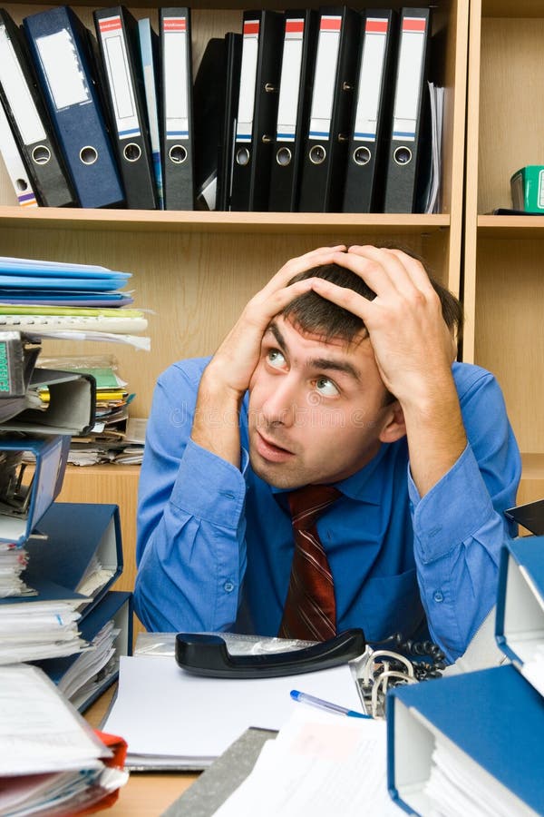 Office worker overworked stock photo. Image of entrepreneur - 53548836