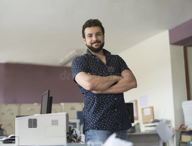 Office Worker Portrait Looking at Camera Stock Photo - Image of adult ...