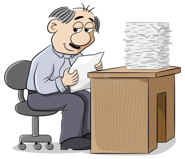 Office Worker Reads a Pleasing Letter Stock Vector - Illustration of ...
