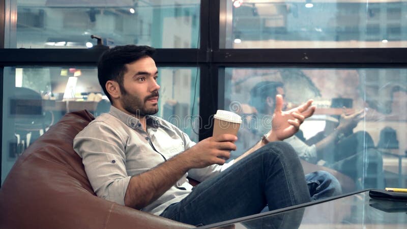 Office Worker Relax at Coffee Corner Taking Break Stock Photo - Image ...