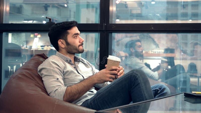 Office Worker Relax at Coffee Corner Taking Break Stock Image - Image ...