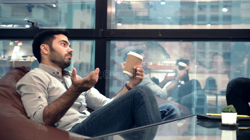 Office Worker Relax at Coffee Corner Taking Break Stock Image - Image ...