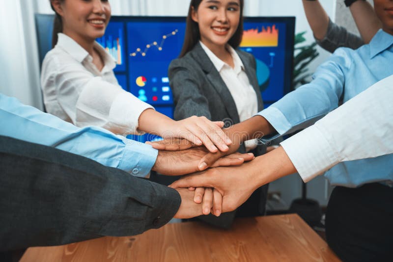 Office Worker S Hand Stack Shows Solidarity in Workplace. Concord Stock ...