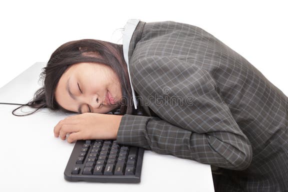 Office Worker Sleeping on Desk Stock Photo - Image of oriental, resting ...