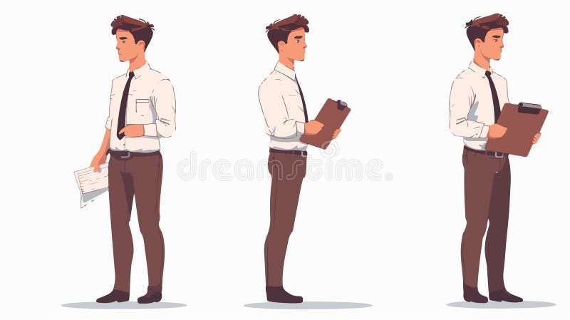 Professional Office Worker Standing with Documents in Hand Stock Photo ...