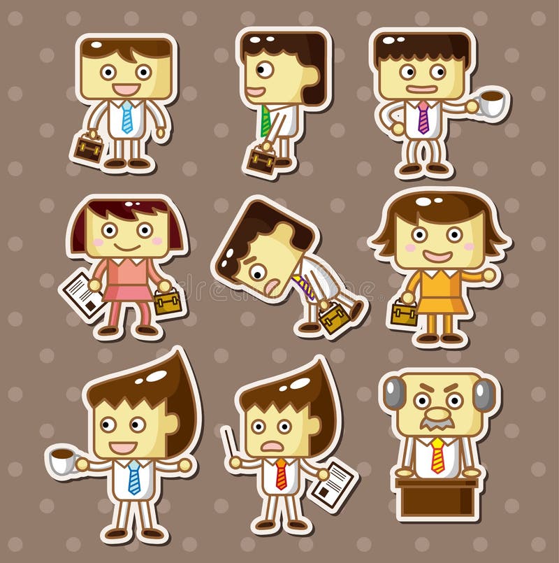 Office worker stickers stock vector. Illustration of people - 24280351