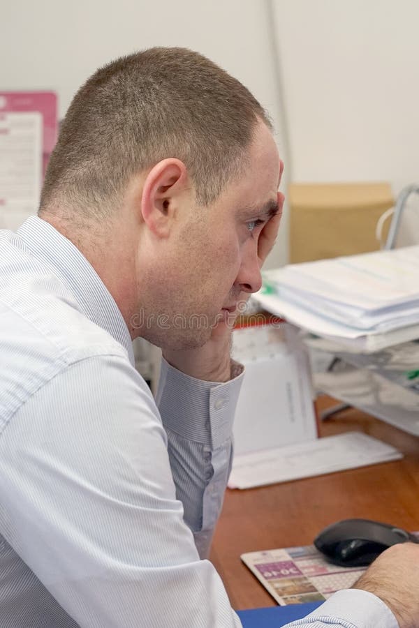 Office Worker in Stress. Working in the Office Stock Photo - Image of ...