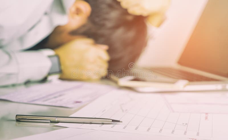 Stressed Out Person With Boss Counting Deadline. Stock Image - Image of ...
