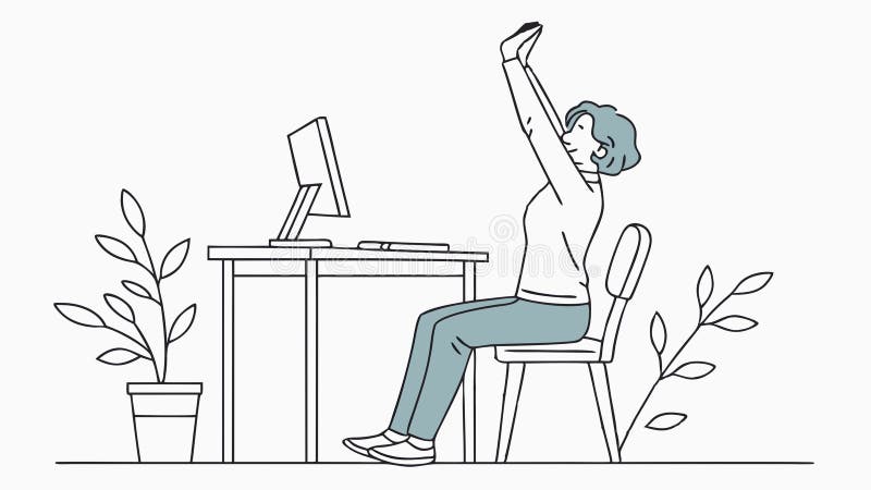 Office Worker Stretching, Ergonomics Break, Vector Design Generative AI ...