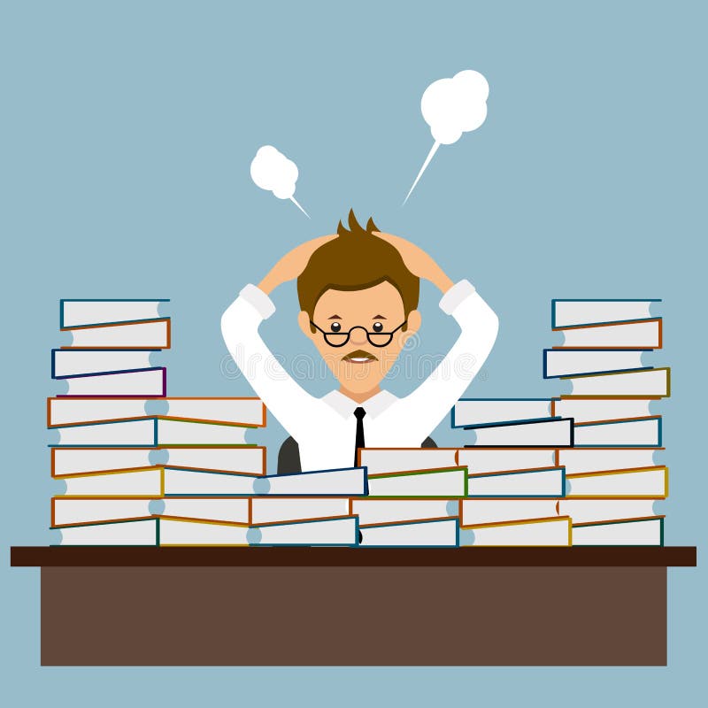 Swamped at Work stock illustration. Illustration of long - 74606544