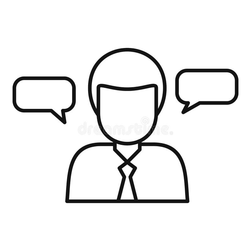 Man Thinking Icon, Simple Style Stock Vector - Illustration of portrait ...