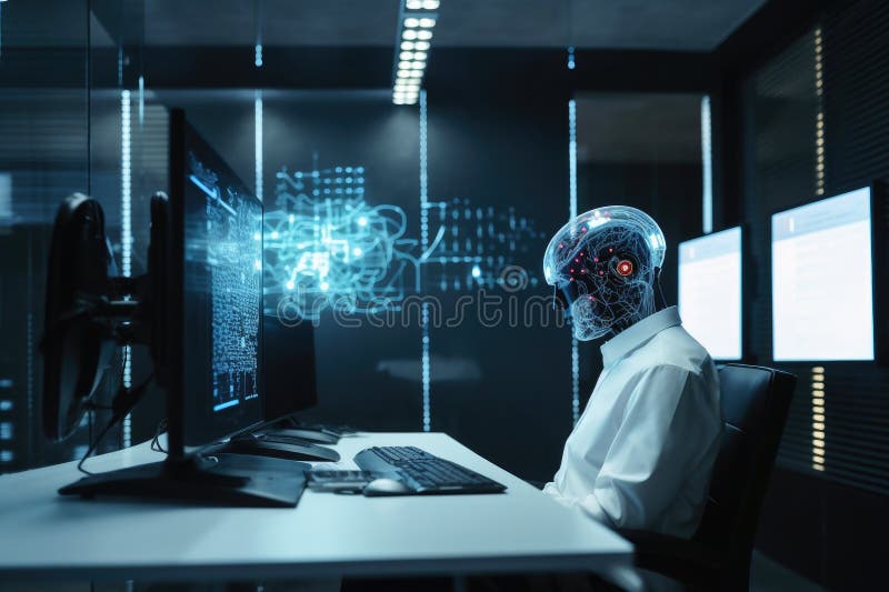 An Office Worker Using Artificial Intelligence Created with Generative ... An Office Worker Using Artificial Intelligence Created with Generative ...