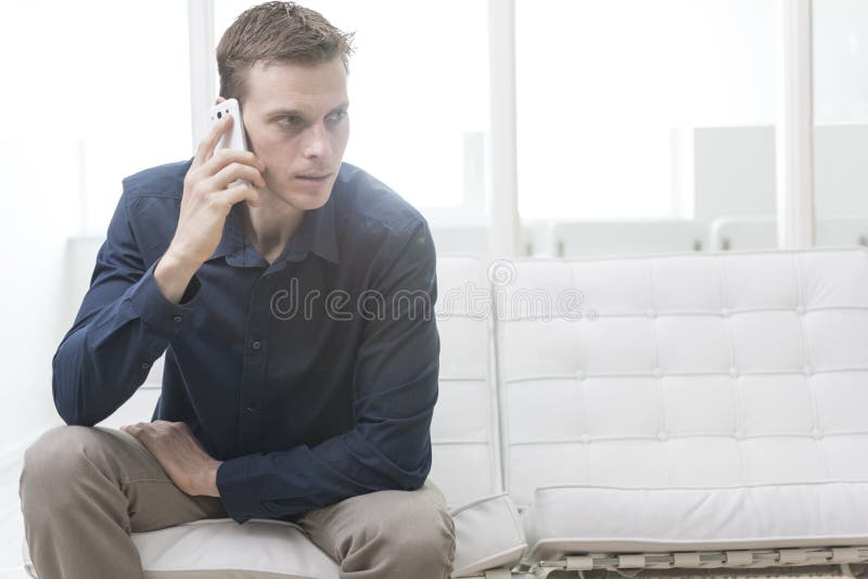 Office Worker Using Smartphone Stock Photo - Image of phonecall, view ...