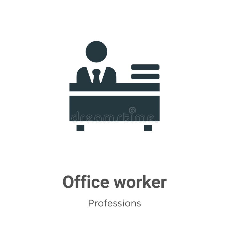 Office Worker Vector Icon on White Background. Flat Vector Office ...
