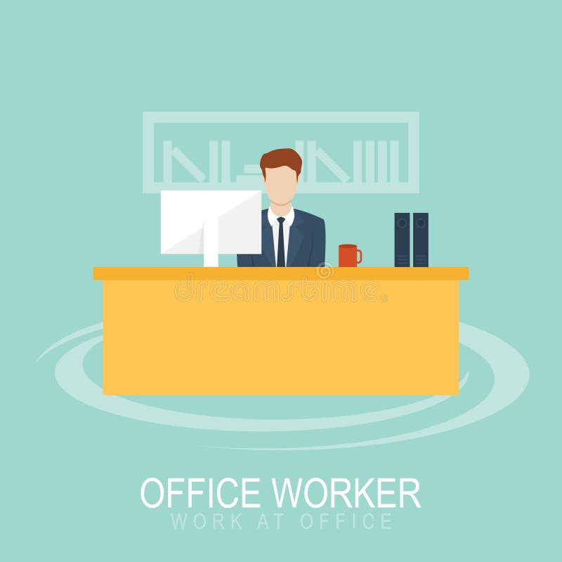 Office Worker. Vector Illustration Decorative Design Stock Vector ...