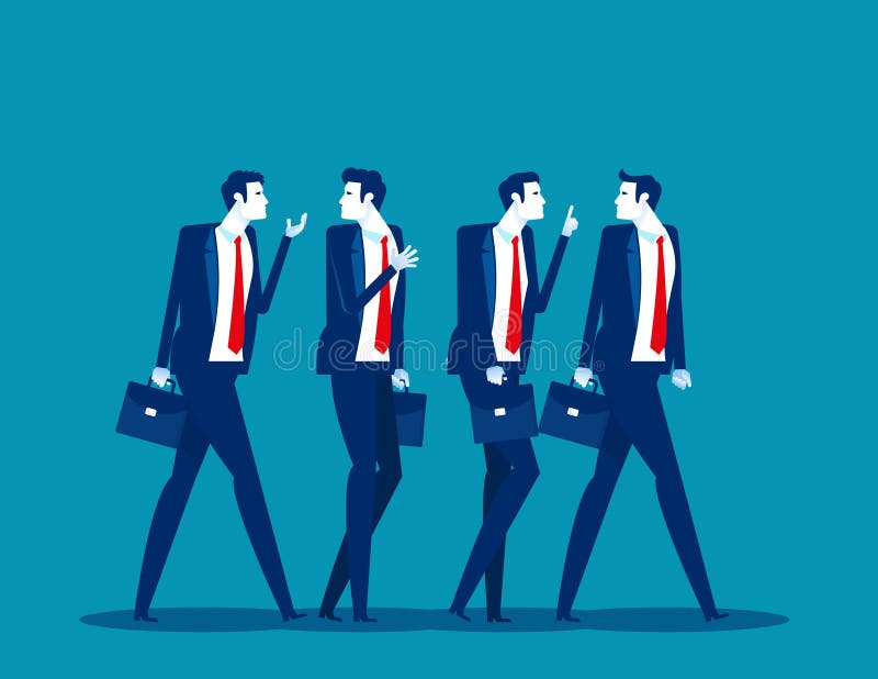 Office Worker Walk and Talking. Business Group People Stock Vector ...