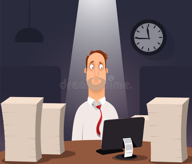 Works Late Computer Dark Stock Illustrations – 9 Works Late Computer ...