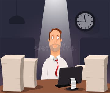 Late Night Computer Internet Work Concept Stock Illustrations – 266 ...