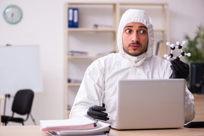 Office Worker Working in Quarantine Self-isolation Stock Photo - Image ...