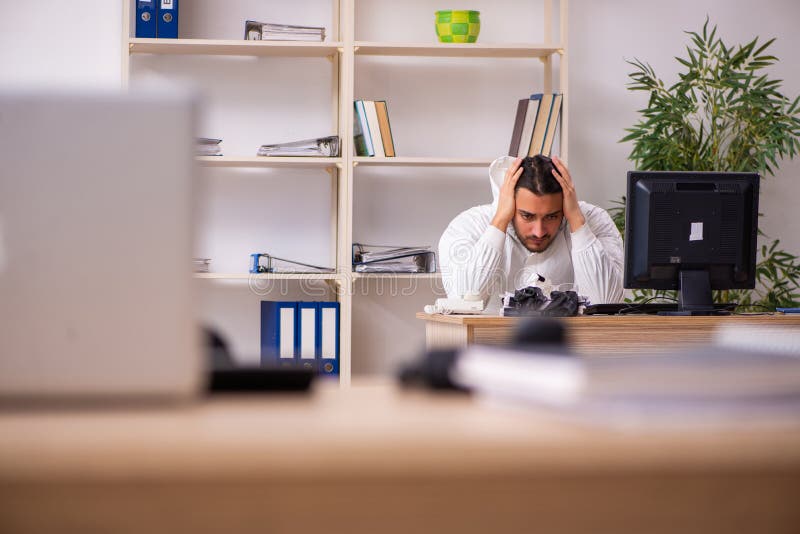 Office Worker Working in Quarantine Self-isolation Stock Photo - Image ...