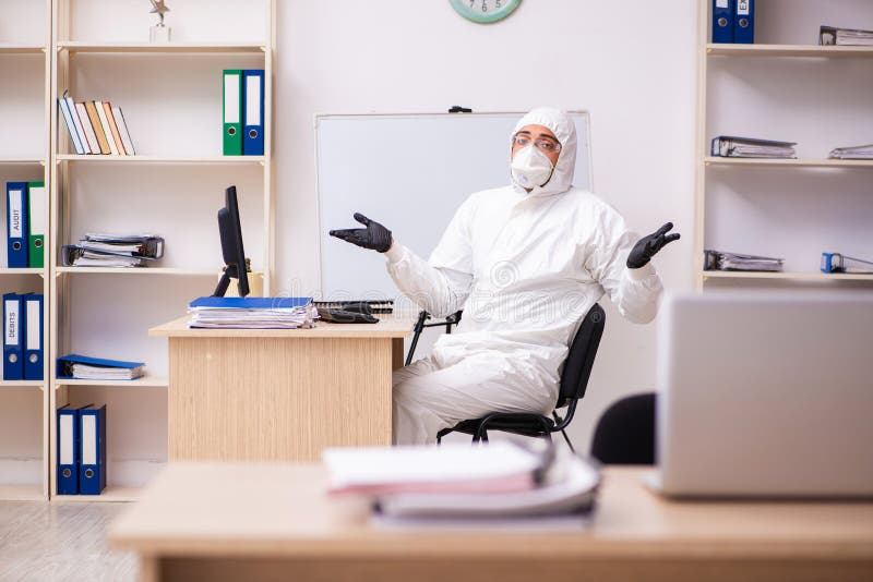 Office Worker Working in Quarantine Self-isolation Stock Photo - Image ...