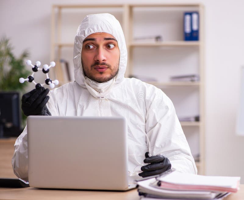 Office Worker Working in Quarantine Self-isolation Stock Image - Image ...