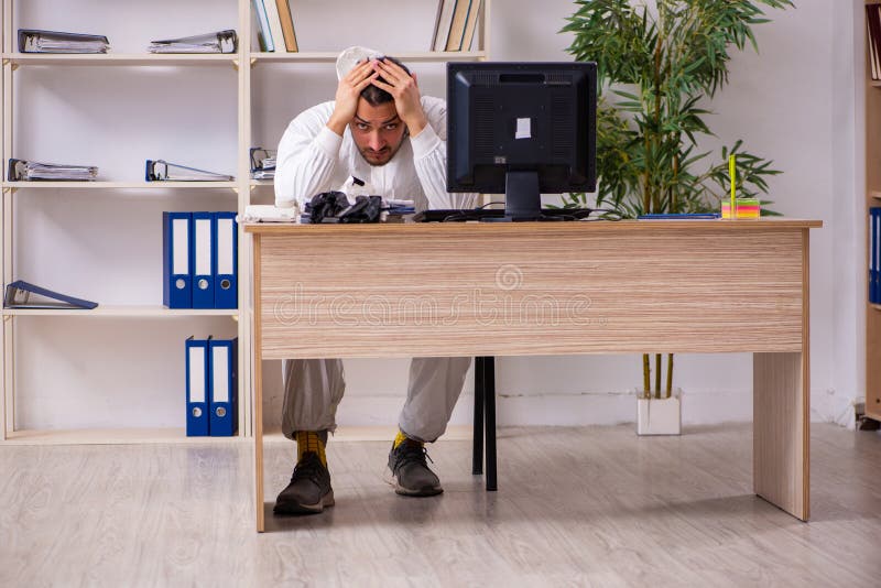 Office Worker Working in Quarantine Self-isolation Stock Photo - Image ...