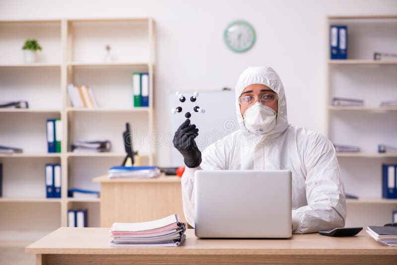 Office Worker Working in Quarantine Self-isolation Stock Image - Image ...